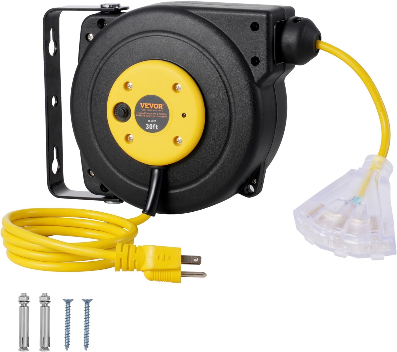 Amazon.com: LEPENEL 40 Ft Retractable Extension Cord Reel,12 AWG/3C ...