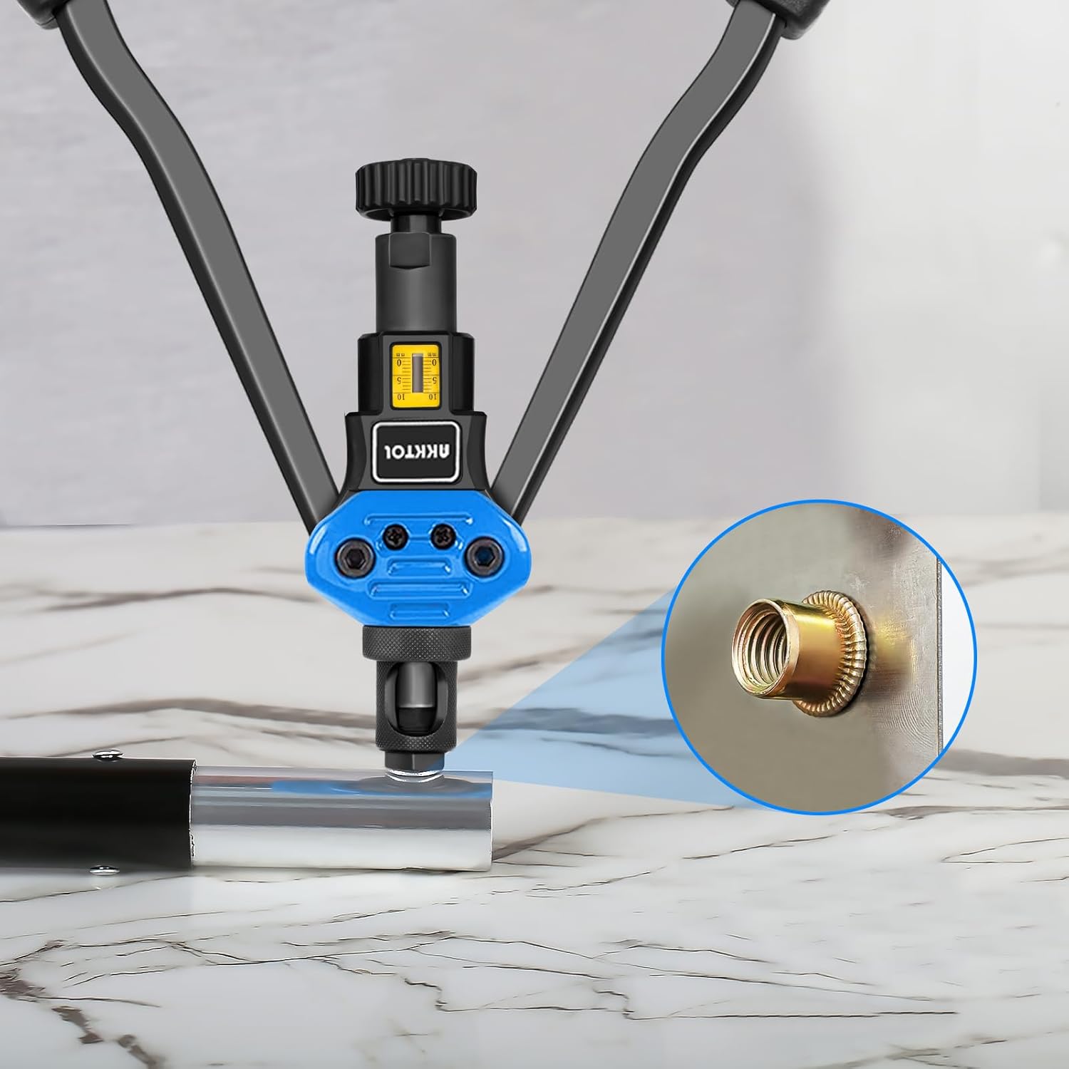 AKKTOL Tuerca de remache, 100 tuercas remachadas M5, cabeza plana ...