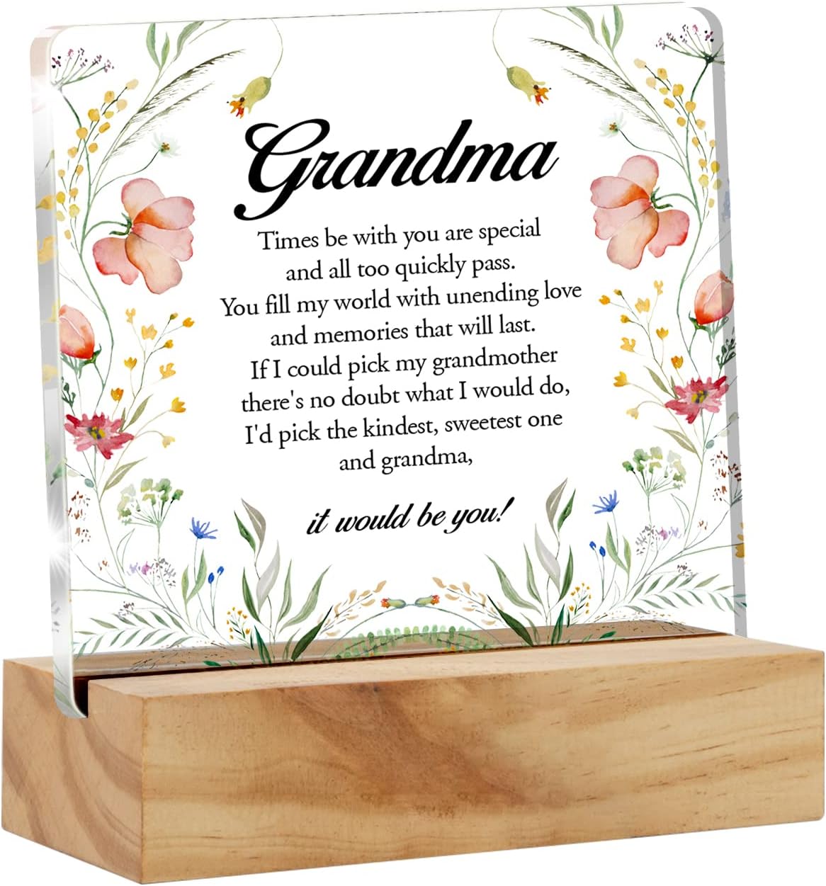 Amazon.com: Nana Gift Floral Grandma Desk Decor Acrylic Desk Plaque ...