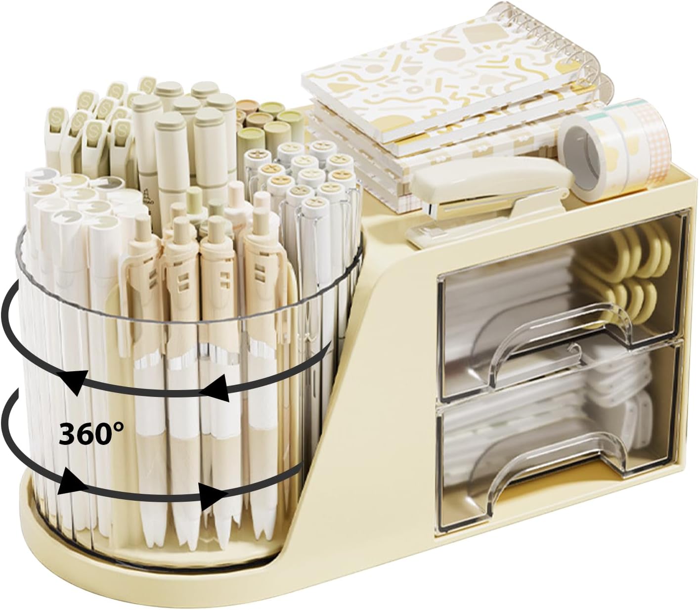Marte Vanci Desk Organiser with 3 Drawers, Cute Desktop Stationery ...
