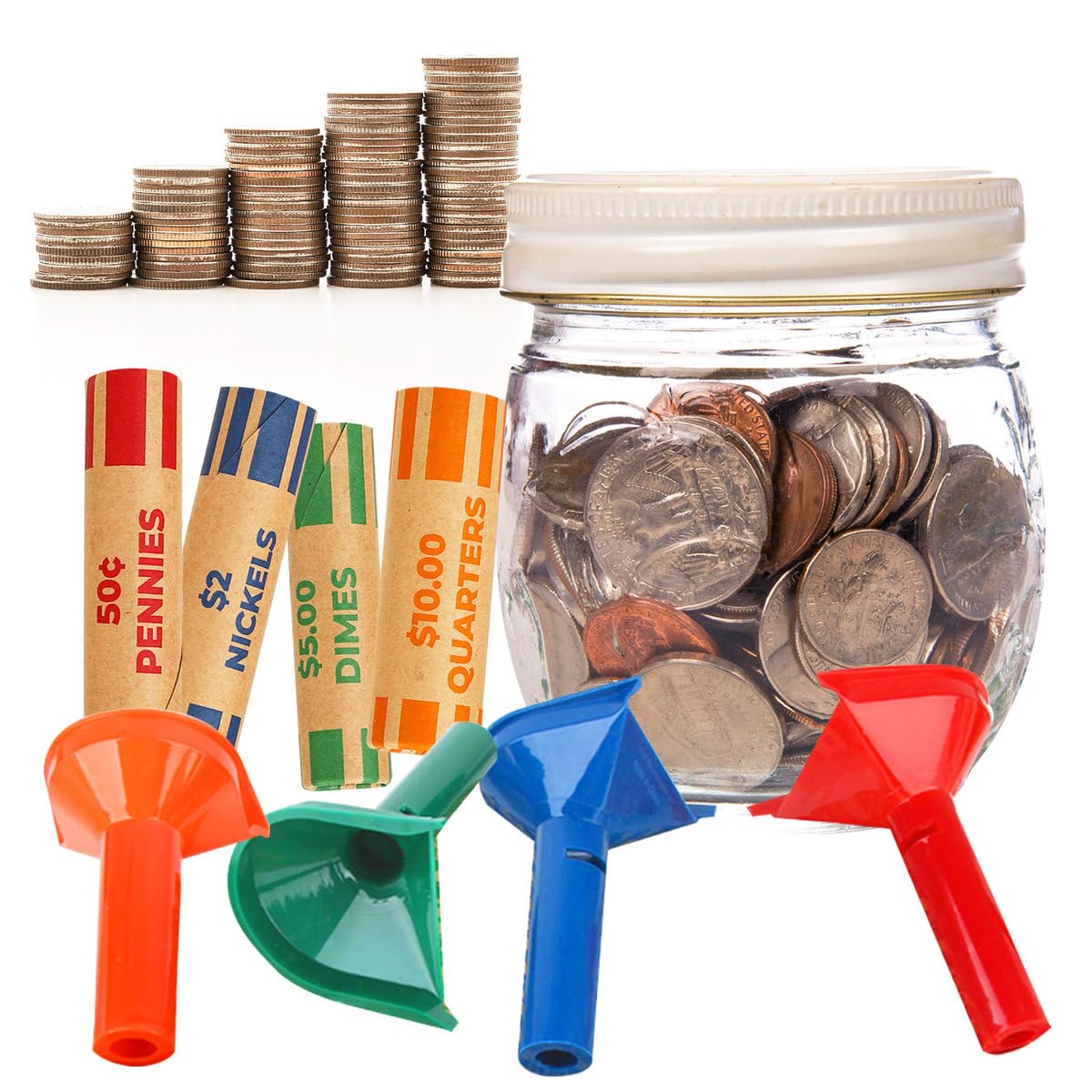 Snapklik.com : Coin Sorter Tubes And 28 Preformed Tubular Wrappers Set ...