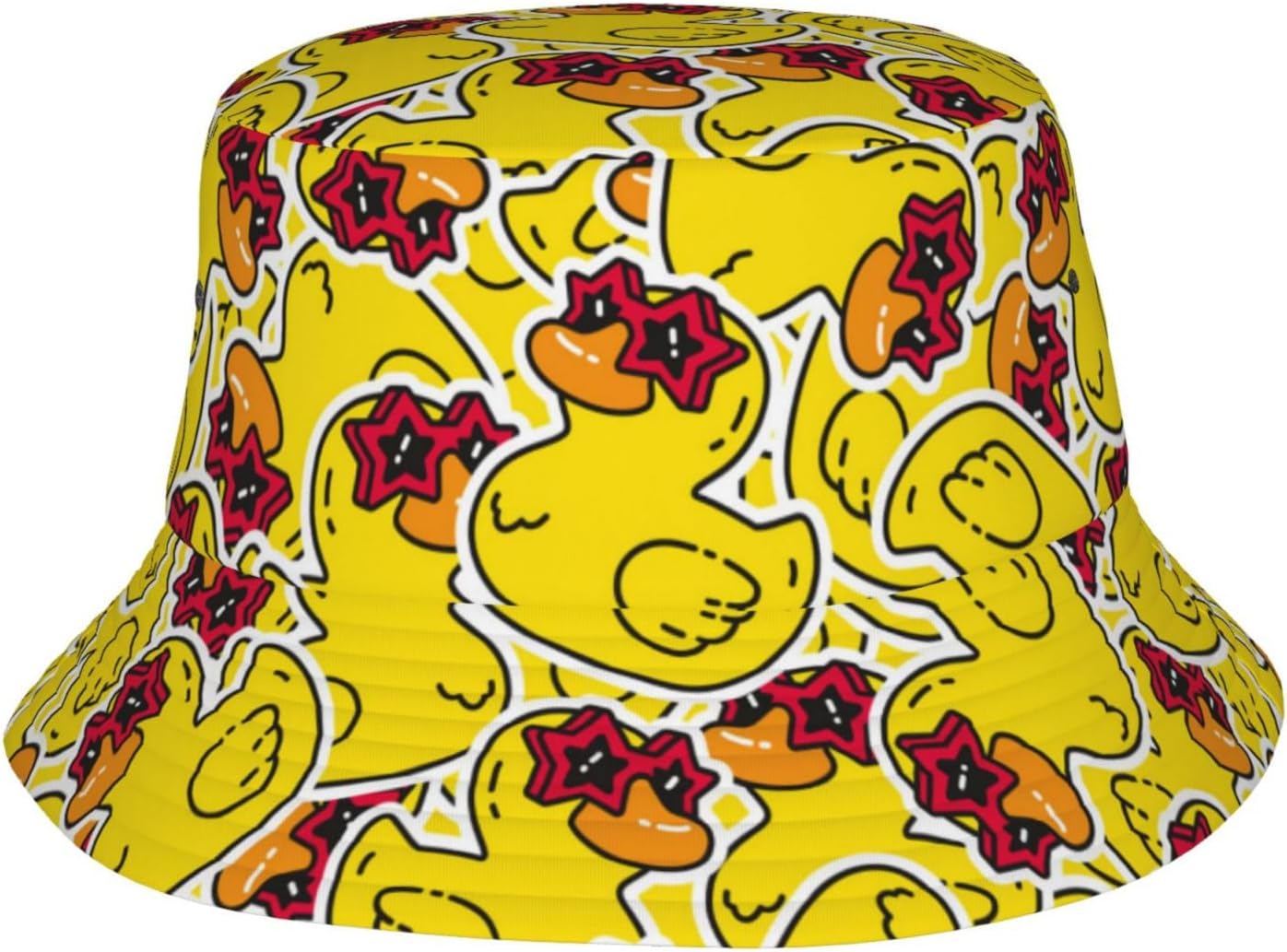Duck Star Sunglasses Cute Yellow Bucket Hats Fashion Sun Cap Packable ...