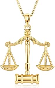 Amazon.com: YAFEINI Lawyer Necklace S925 Sterling Silver Justice Scale ...