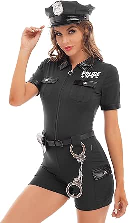 Amazon.com: Vxuxlje Women's Sexy Police Officer Uniforms Halloween ...
