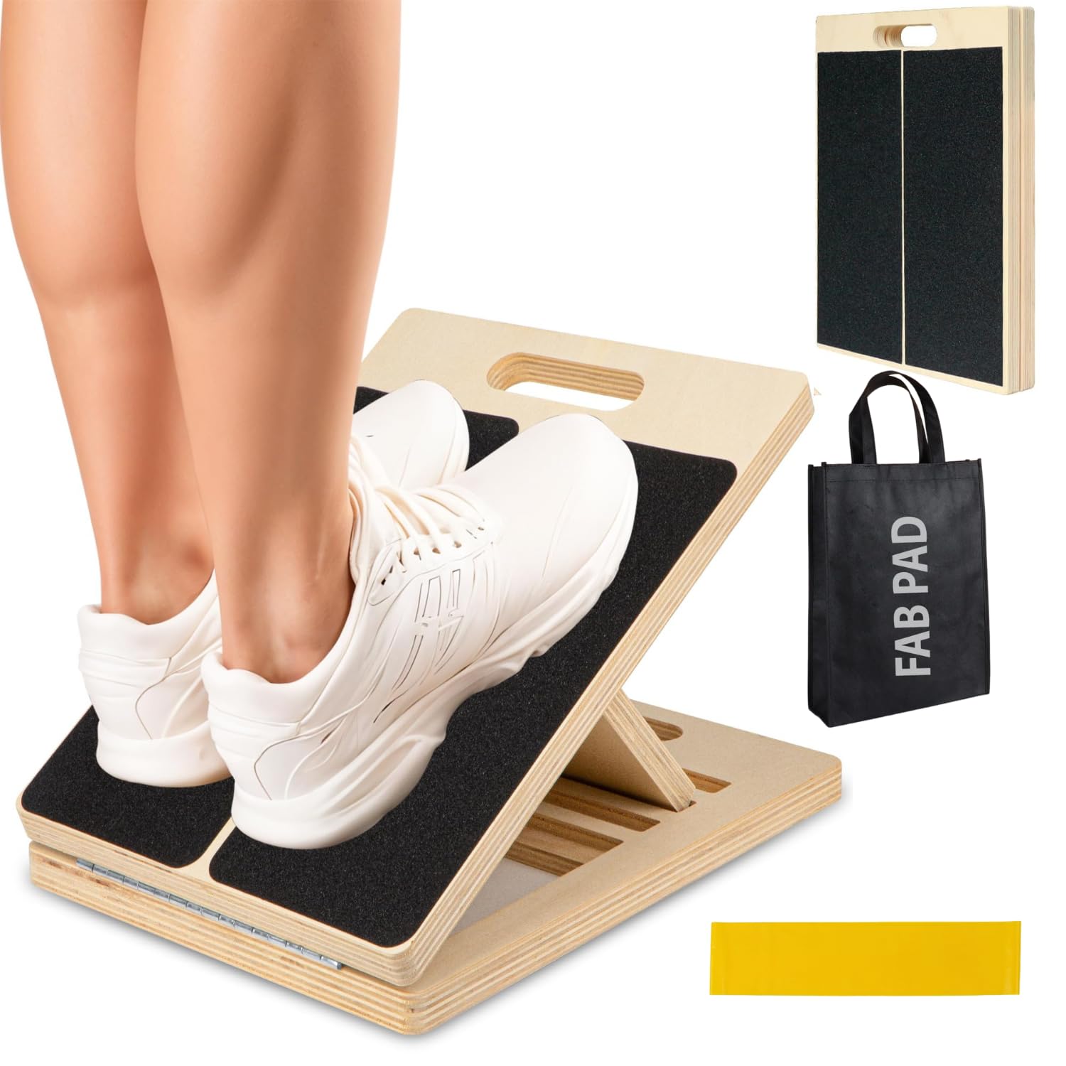 Amazon.com: Fab Pad Wooden Slant Board for Calf Stretching - Adjustable ...