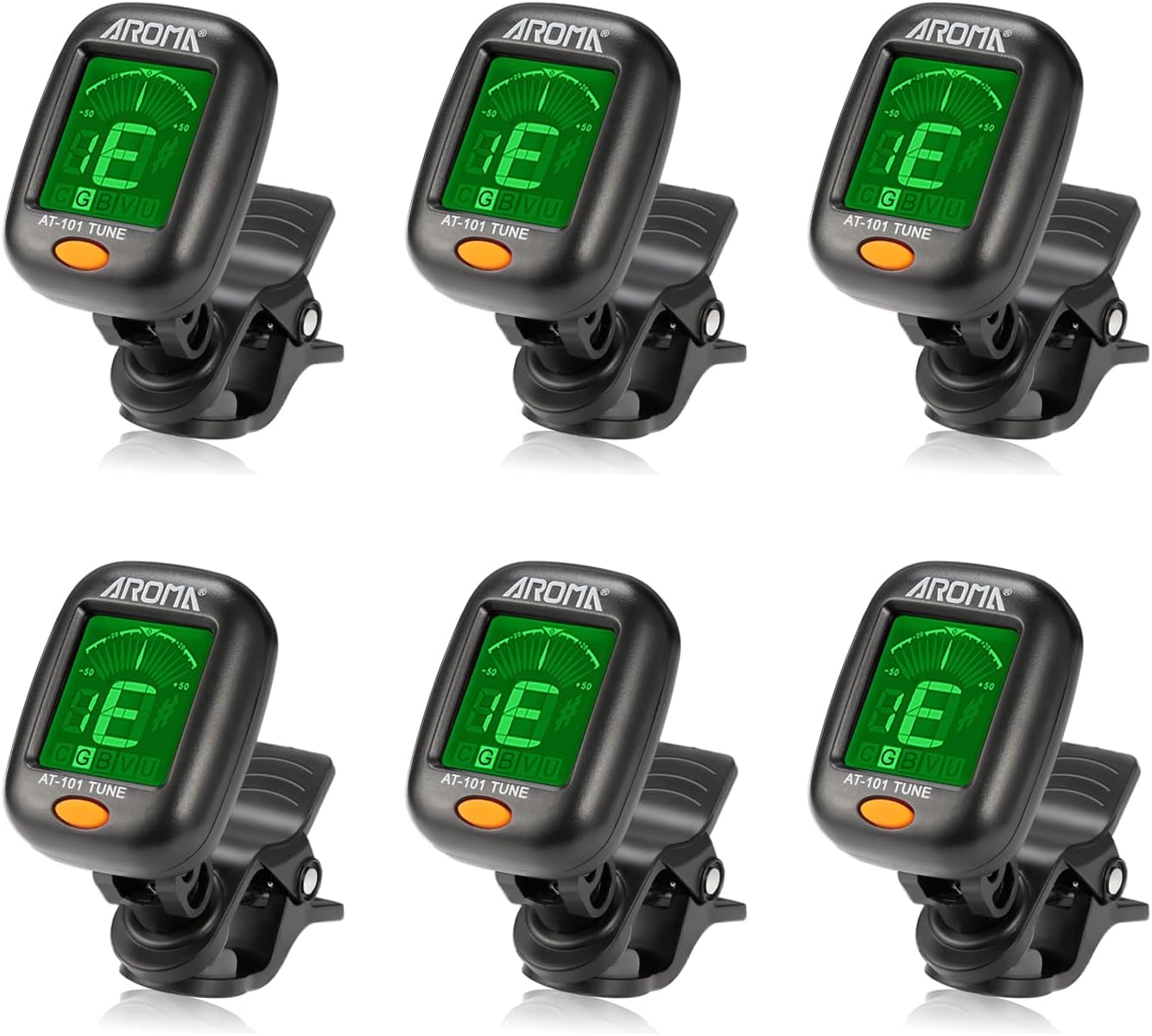 Guitar Tuner 6 Set, Meeland Mini Clip-on Tuner for Guitar/Bass/Ukulele ...