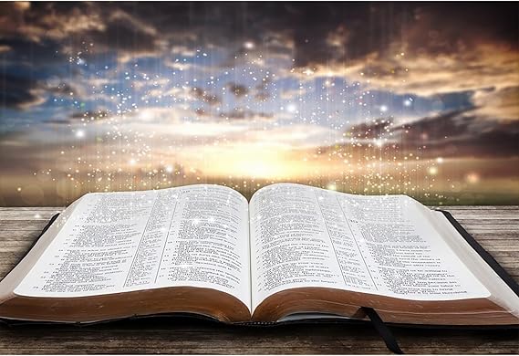 Amazon.com : 10x8ft Holy Bible Backdrop Wisdom Light Bokeh Sunset Jesus ...