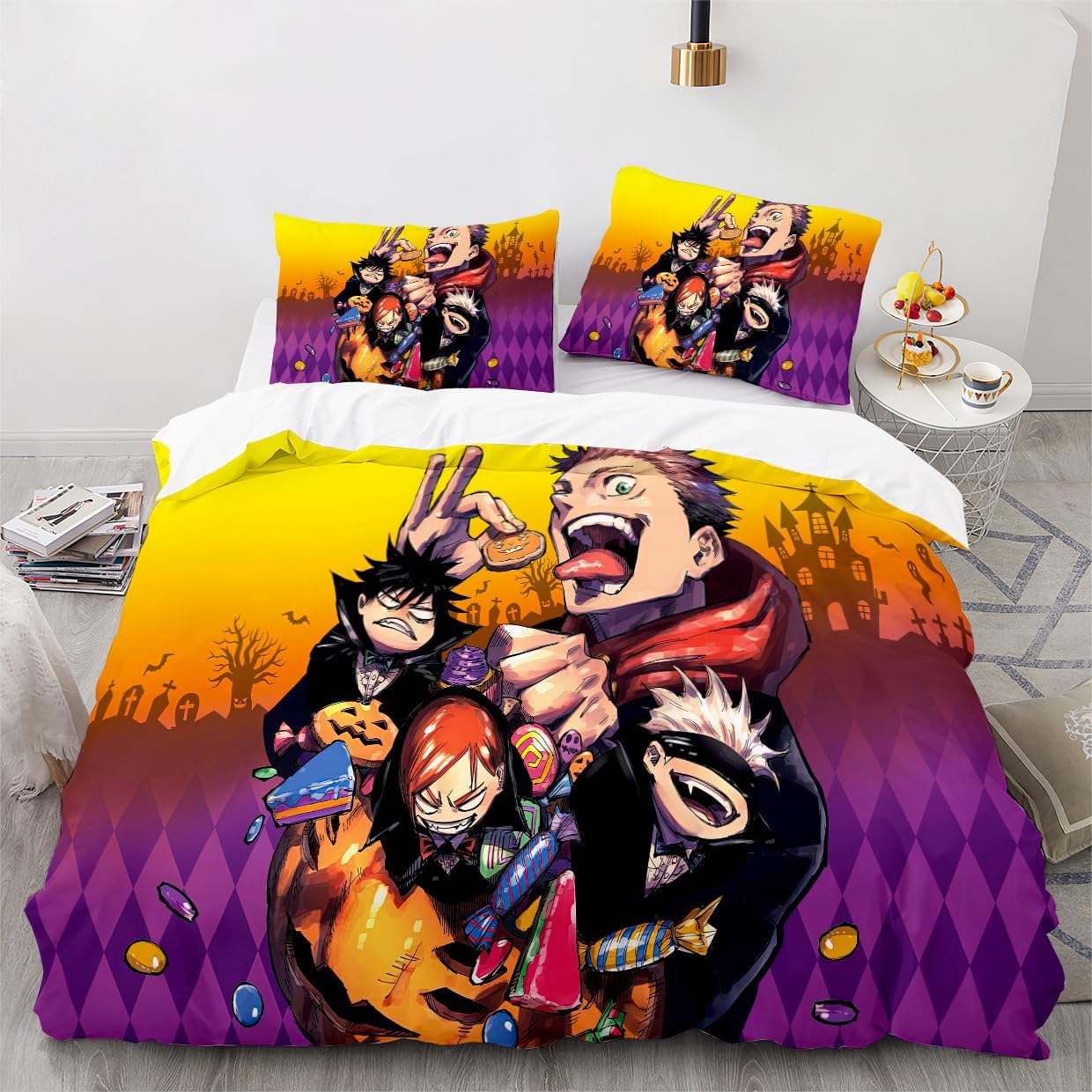 Amazon.com: Klekyes Anime Jujutsu Kaisen Duvet Cover Bedding Set,3D ...