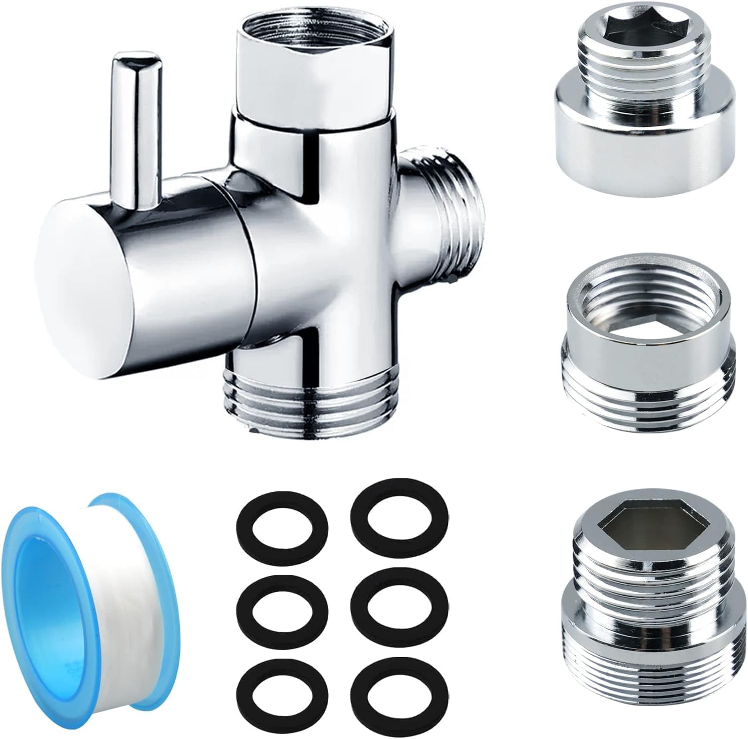Zotti Tap Diverter Valve Attachment - 28mm | Polished Chrome Faucet ...