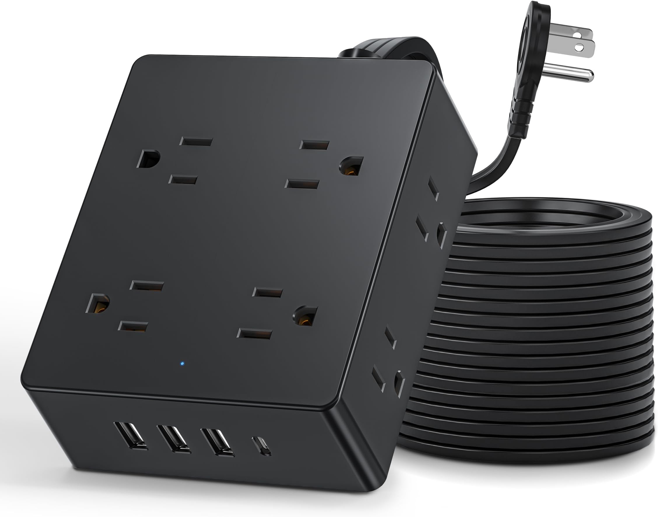 Amazon.com: Power Strip Surge Protector - Flat Plug, Wall Mount, 8 Wide ...