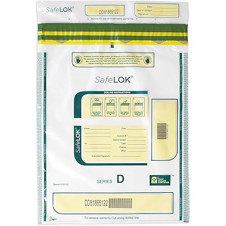Amazon.com: CONTROLTEK SafeLOK Tamper-Evident Seal Cash Deposit Bags ...