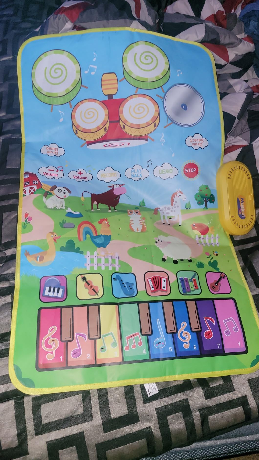 Amazon.com: 3 in 1 Musical Mat Toys for Toddlers Baby Piano Keyboard ...