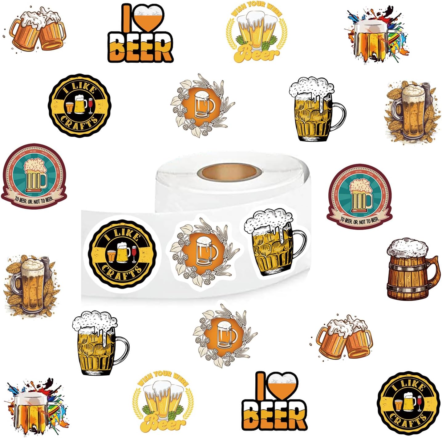 Amazon.com: Beer Stickers（500PCS） 10 Styde Cool Cute Funny Drinks ...