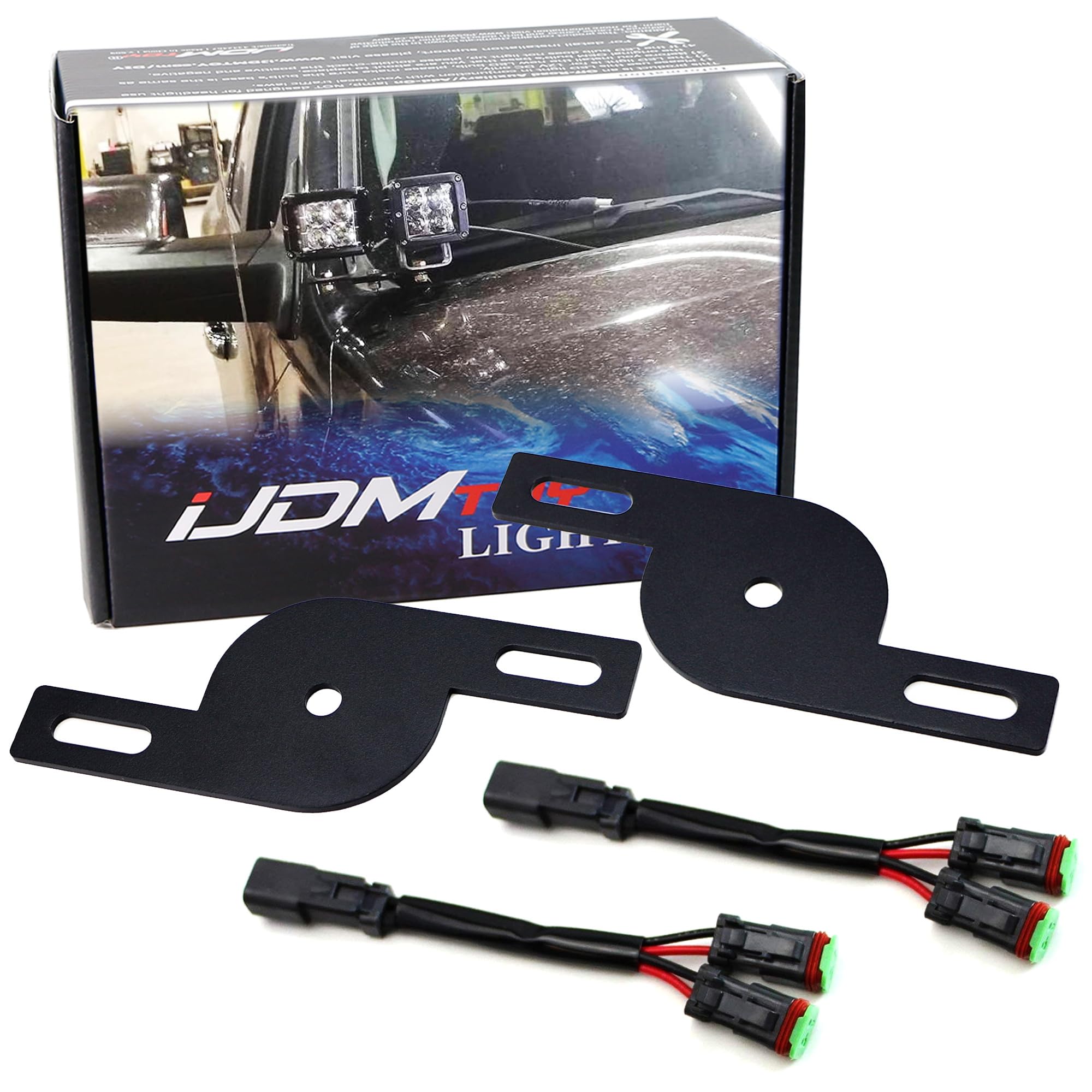 Amazon.com: iJDMTOY Dual Ditch Light System Extension Mounting Panel ...