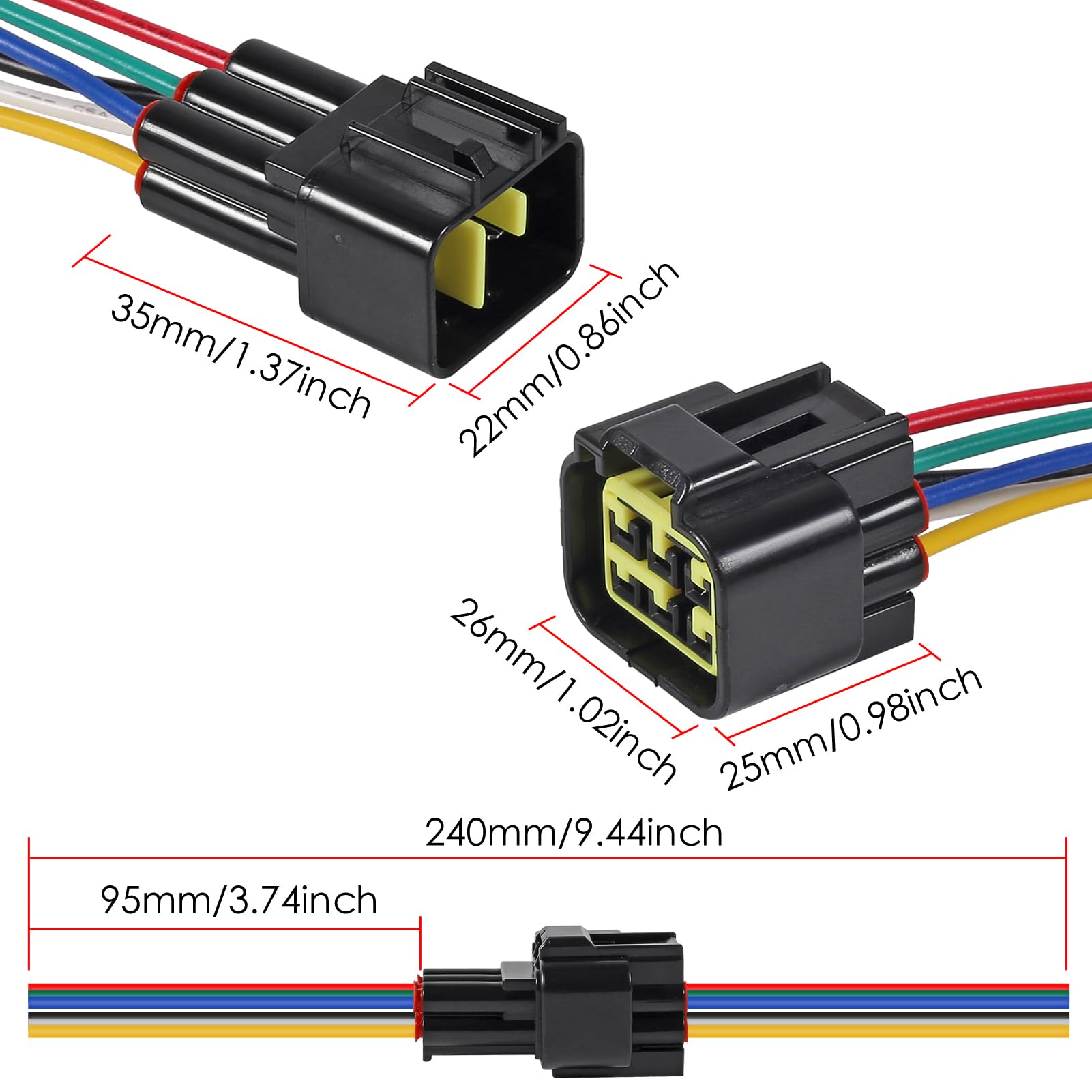 Snapklik.com : 4Pcs 9 Pin Waterproof Connector Electrical Wire Plug Car ...