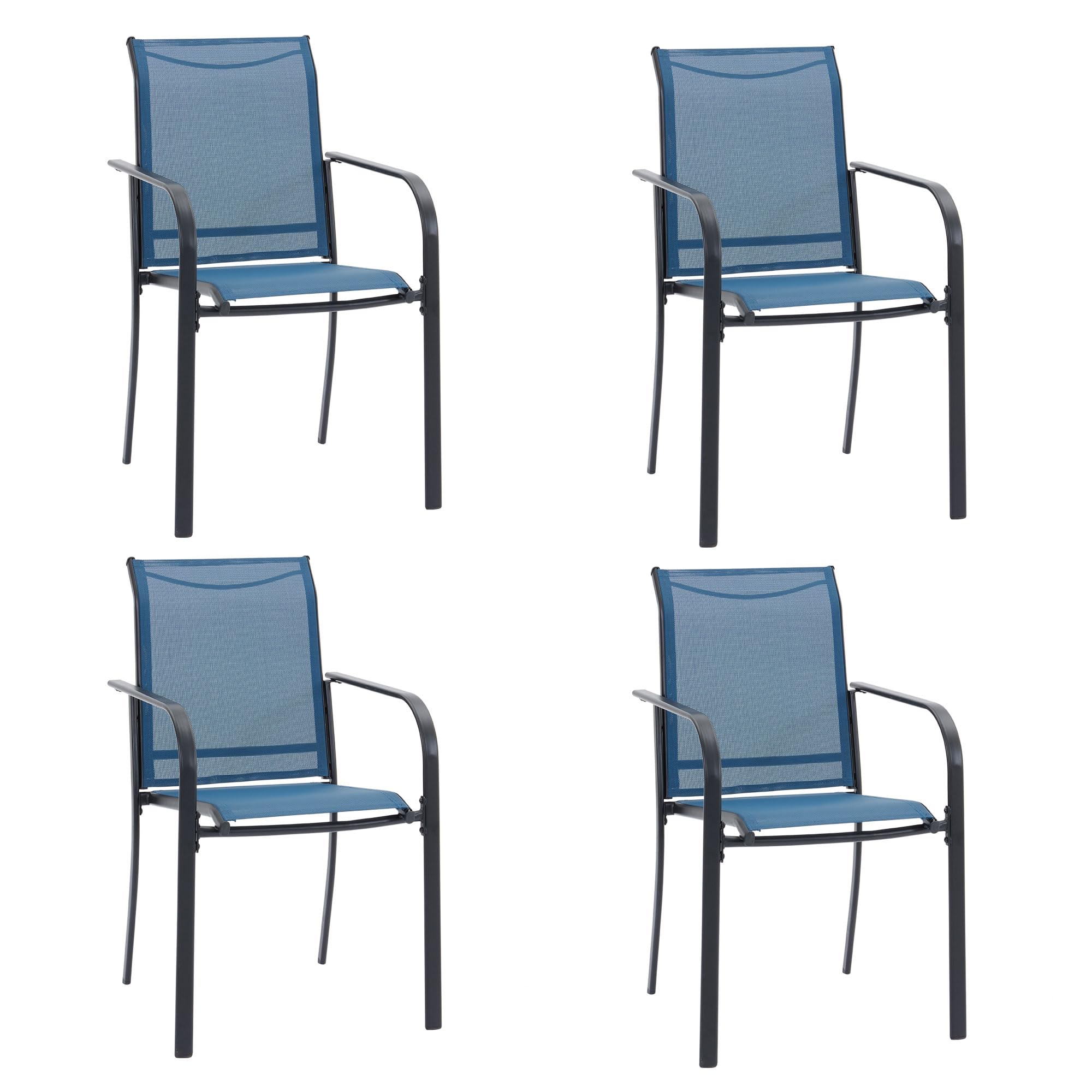 Amazon.com: VICLLAX Patio Dining Chairs Set of 4, Stackable All Weather ...