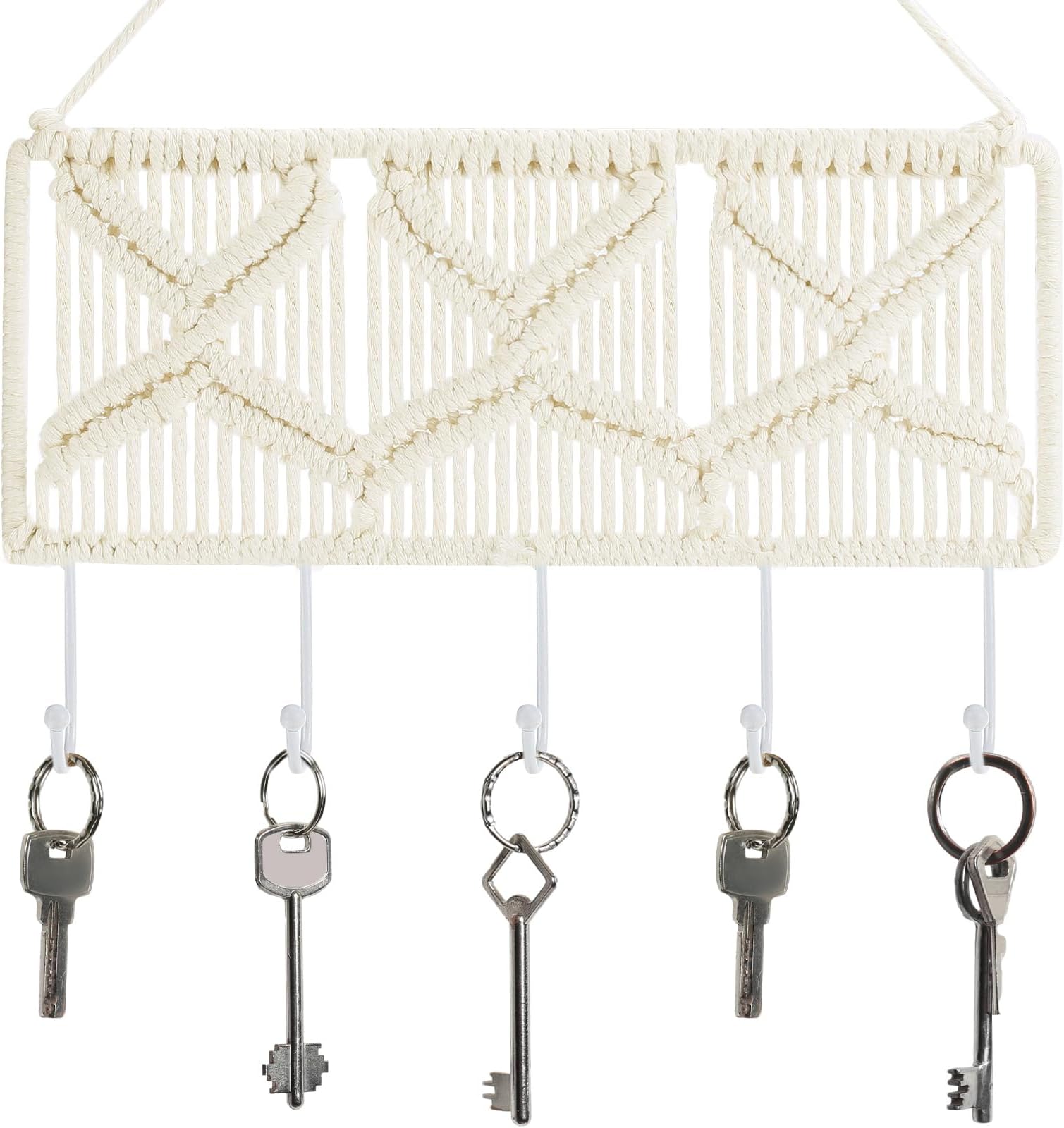 Amazon.com: TecUnite Boho Decor for Home Cute Macrame Key Holder for ...