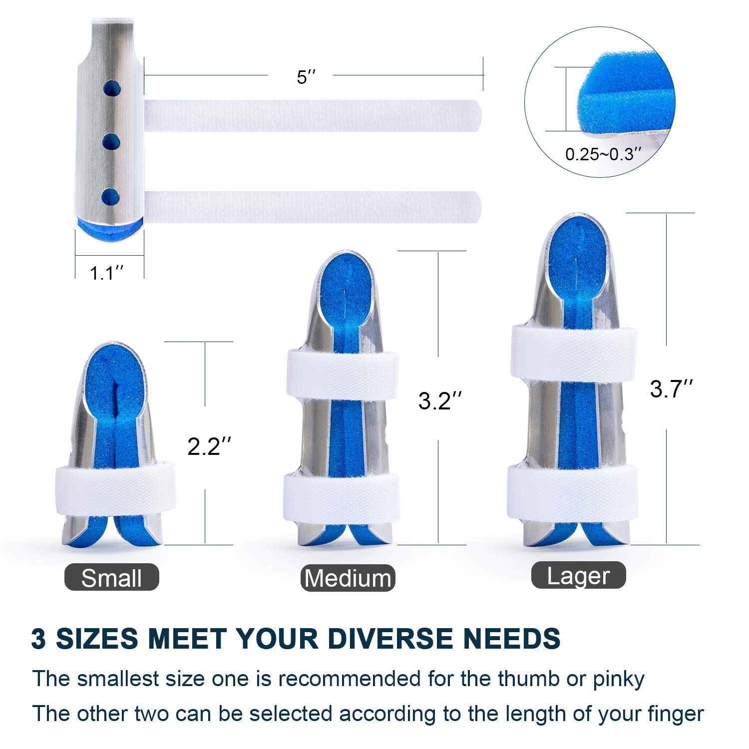 Sumifun Finger Splints, 3 Sizes of Finger Support with...B07RKP5PSC ...