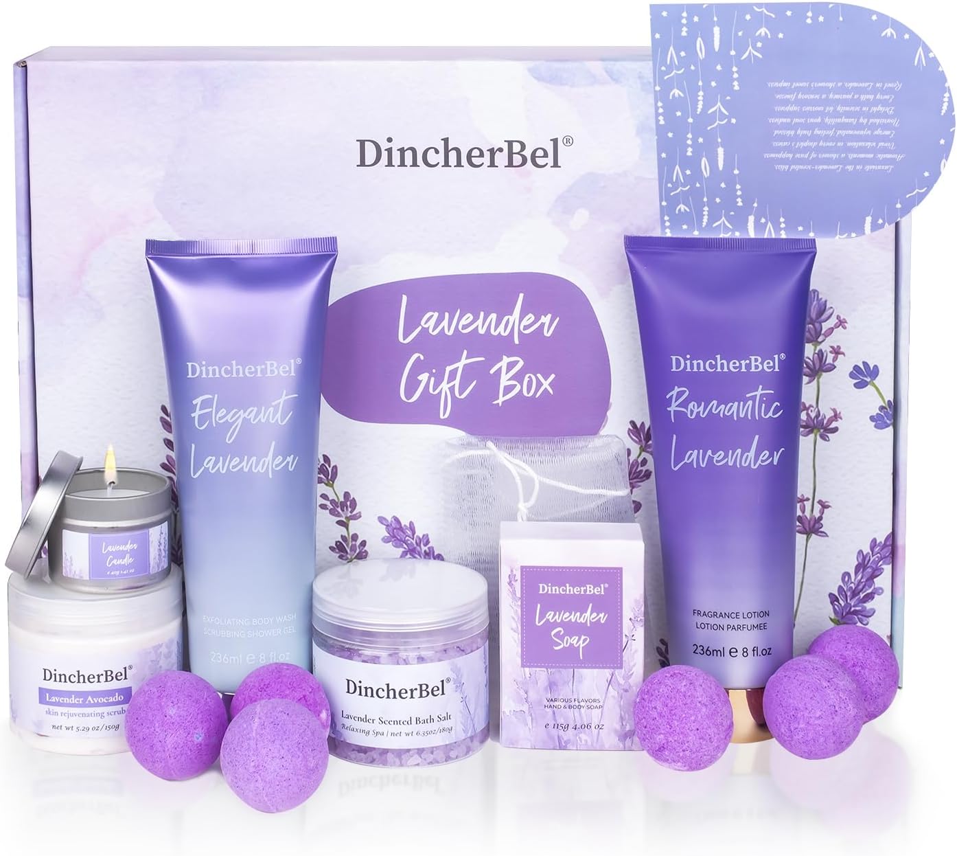 Amazon.com: Spa Gift Basket with Lavender Fragrance and Lilac Color ...