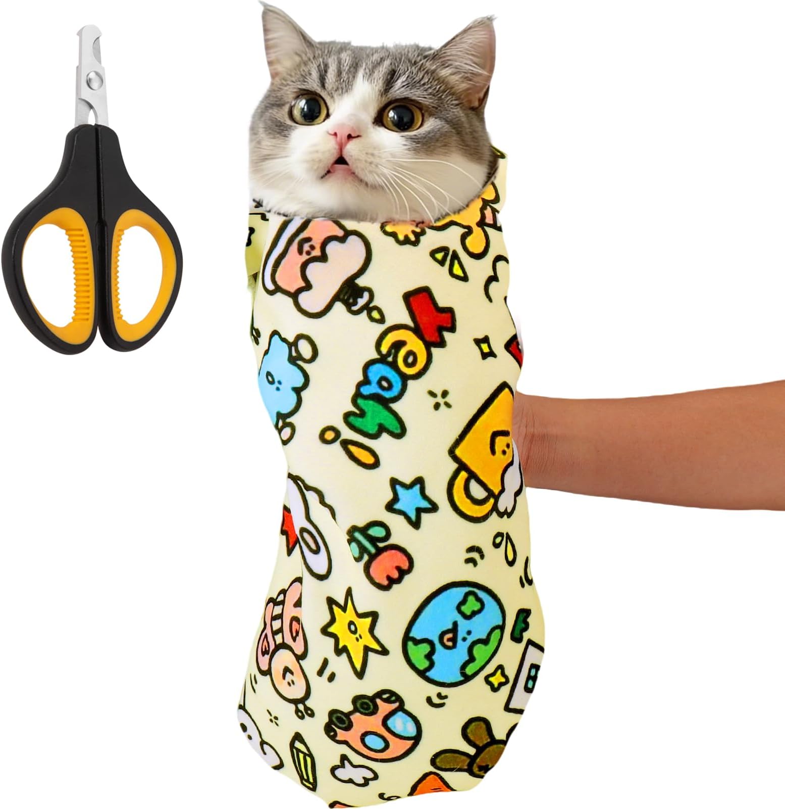 Amazon.com : BABORUI Cat Grooming Wrap for Cutting Nails - Self ...