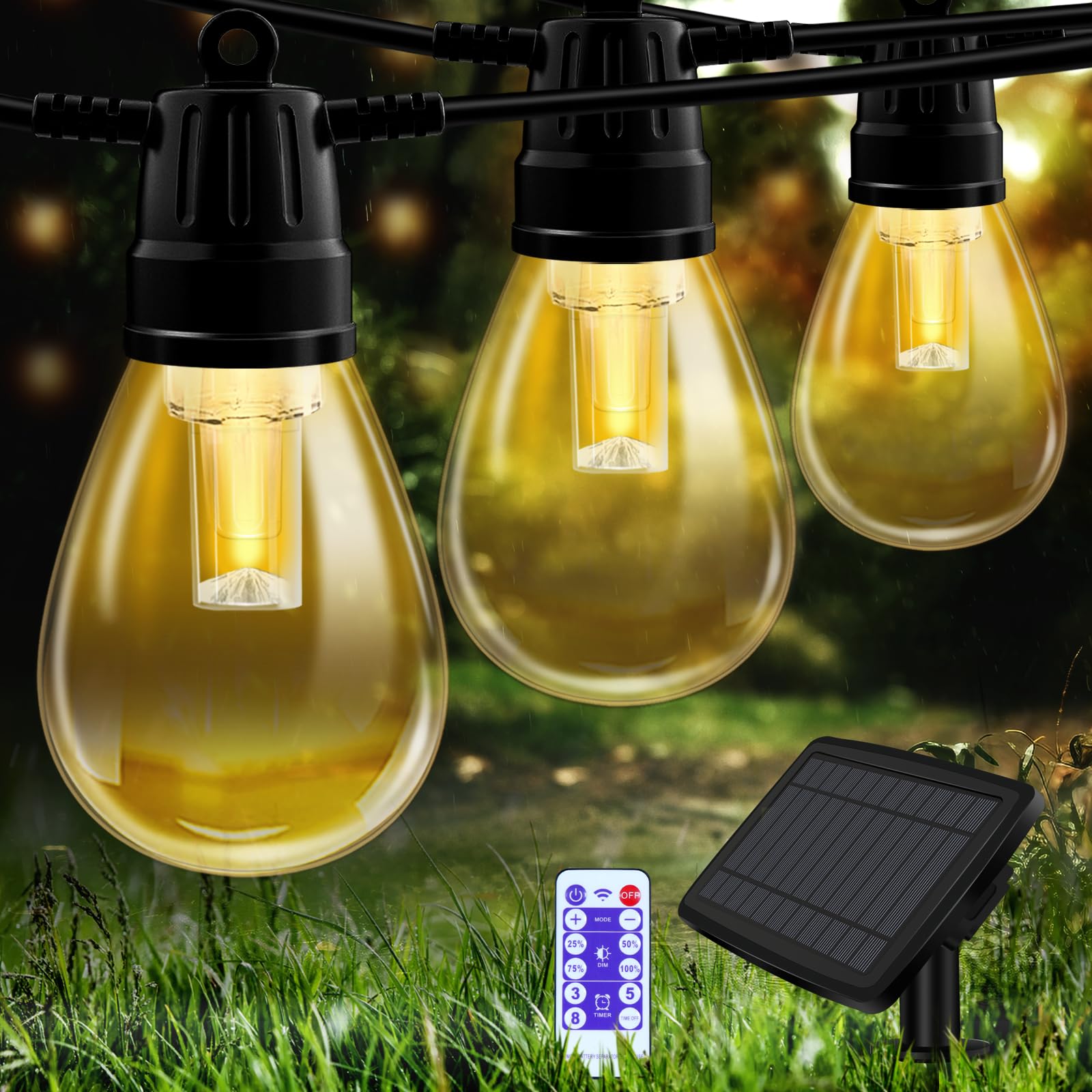 VIGOPKA Solar String Lights for Outside, 49FT Outdoor Lights Solar ...