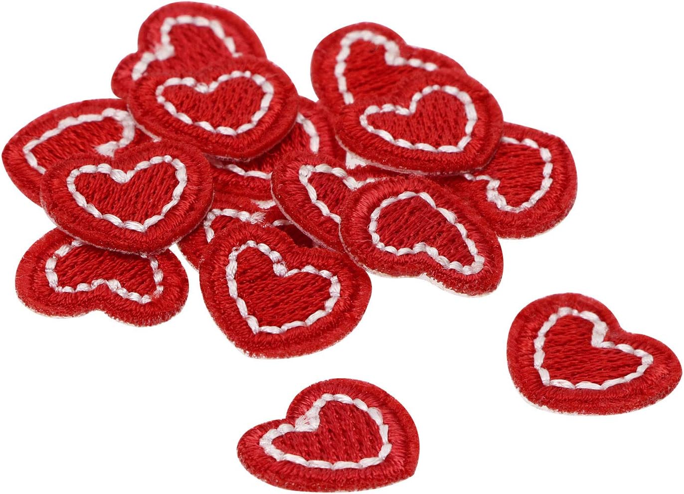 Amazon.com: SaktopDeco 12 PCS Red Heart Patch Gold Edge Heart Iron On ...