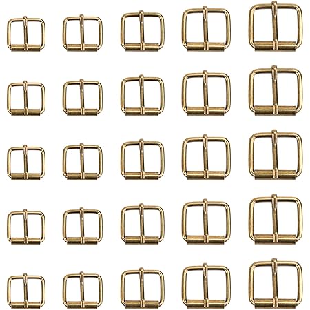 Coolty 75pcs Bronze Metal Roller Buckles Belt Hardware Pin Buckle For