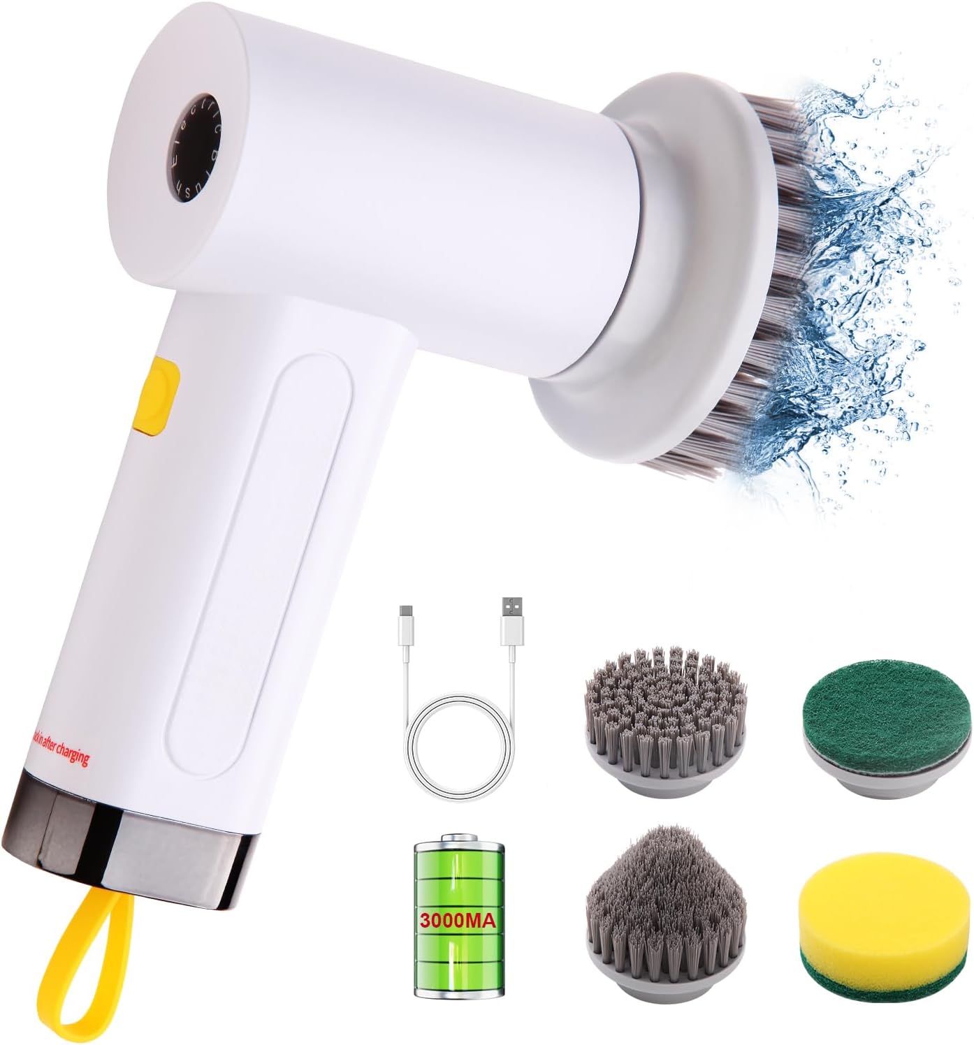 Amazon.com: Electric Spin Scrubber with 5 Brush Heads, Cordless ...