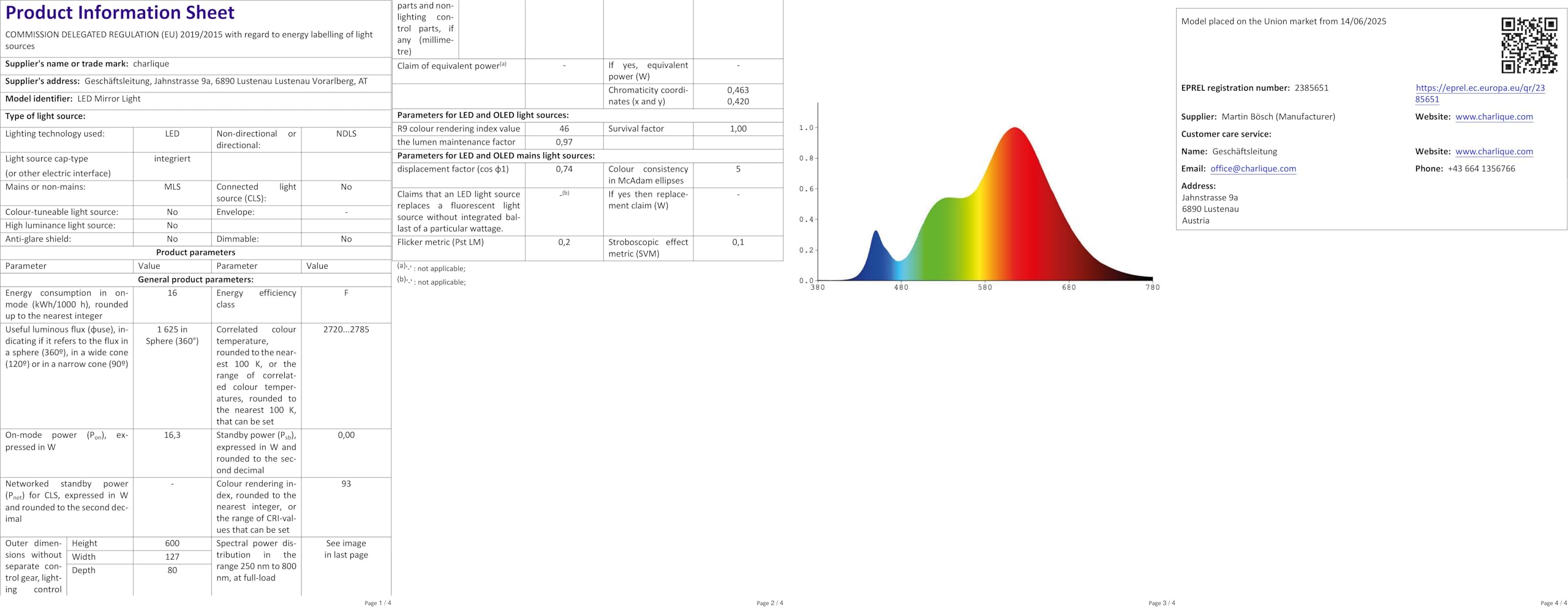 LED Make Up Light 4 Bulb Mirror Lights Suction Cup Installation ...