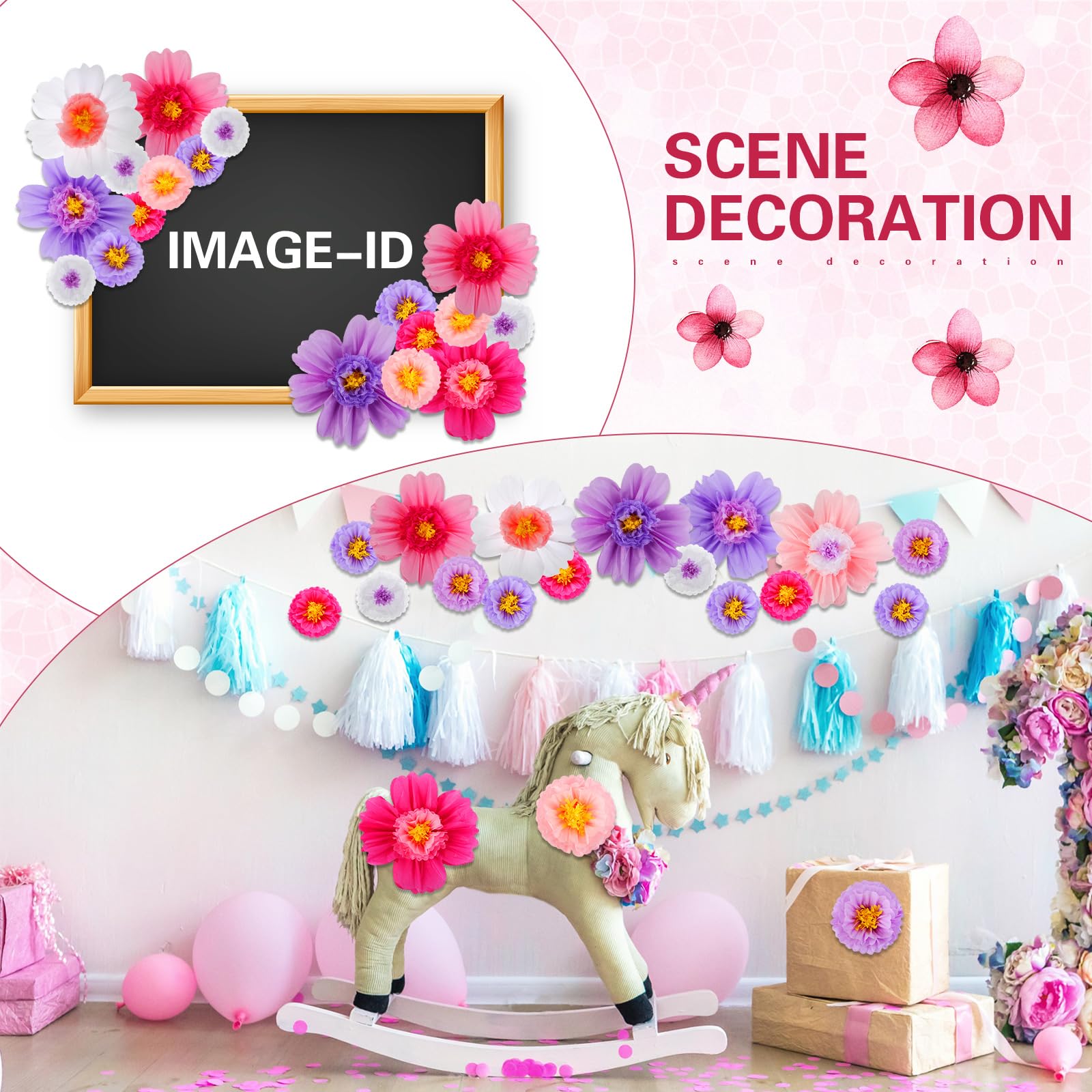 Snapklik.com : Crowye 12 Pcs Large Colorful Tissue Paper Flowers ...