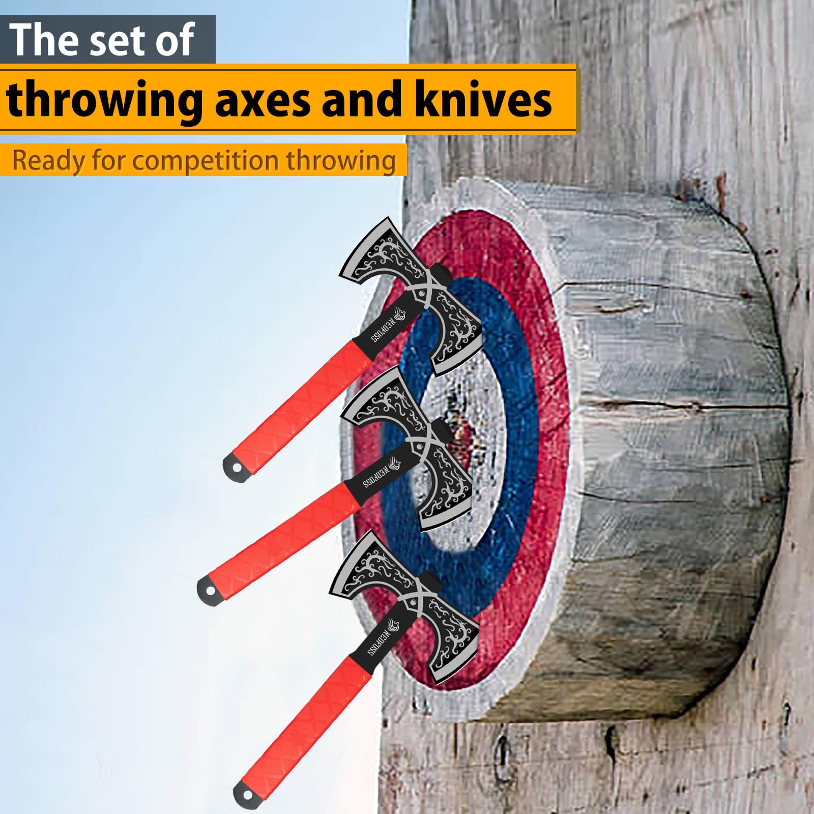 Snapklik.com : NedFoss Dragon Throwing Axe Set, 11.6" Throwing Axes And Tomahawks, Throwing ...