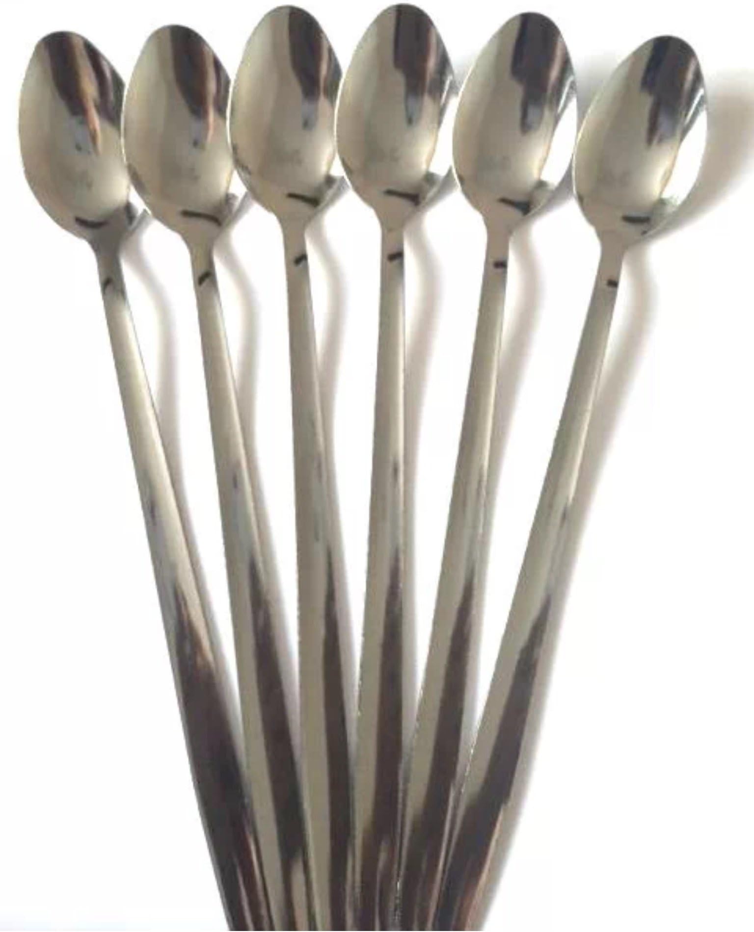 Long Handle S/S coffee or ice cream spoon set of 6 : Amazon.co.uk: Home ...