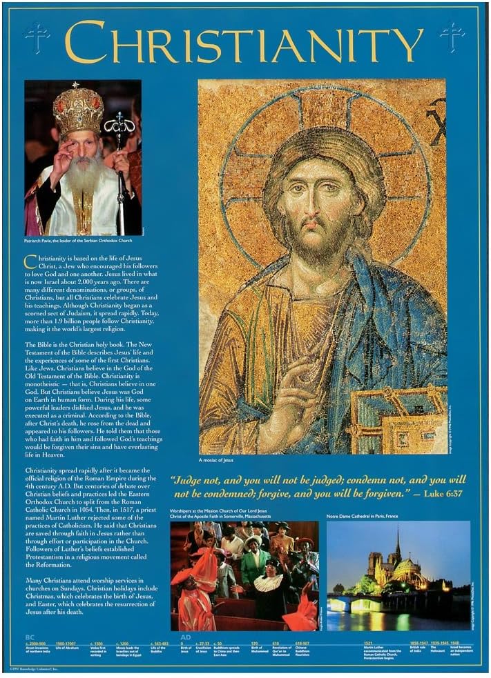Amazon.com: World Religions Poster- Christianity: Prints: Posters & Prints