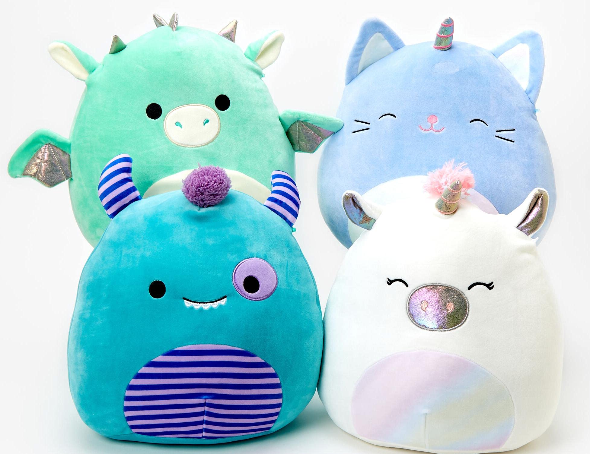 Squishmallow Official Kellytoy Mystery 4 Pack ~ 8 inch, 5 inch, 3.5 ...