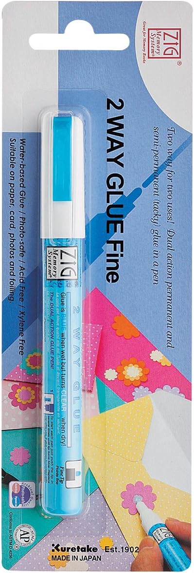 Amazon.com: Zig Memory System Two Way Glue Pen, Carded, Fine Tip