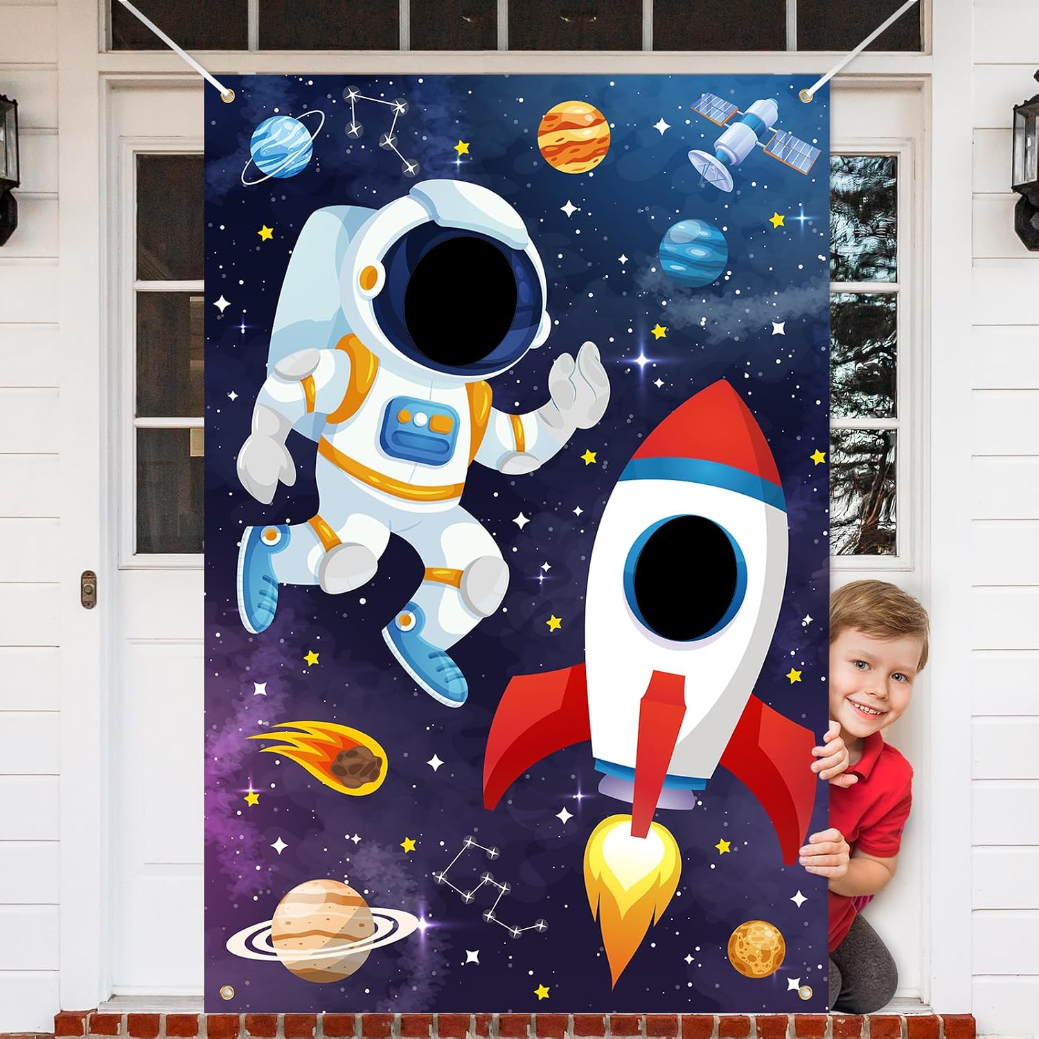 Amazon.com: Outer Space Themed Party Decorations Astronaut Photo Booth ...