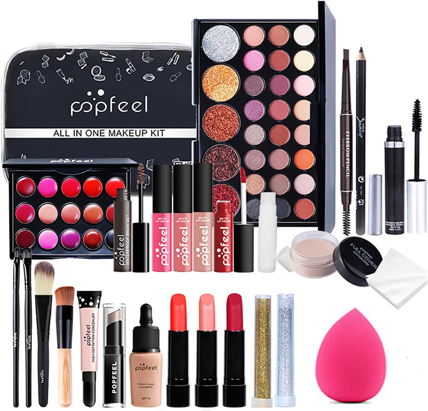 Kit de Maquillaje para Mujer, Kit Cosmético Completo Todo en Uno, Set ...