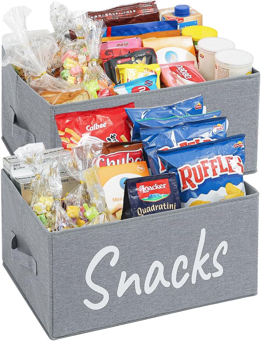 Amazon.com - 2 PCS Snack Bin Organizer for Pantry, Snack Basket ...