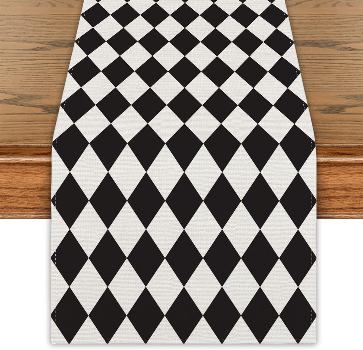 Amazon.com: Black and White Diamond Table Runner Tea Themed Party Decor ...