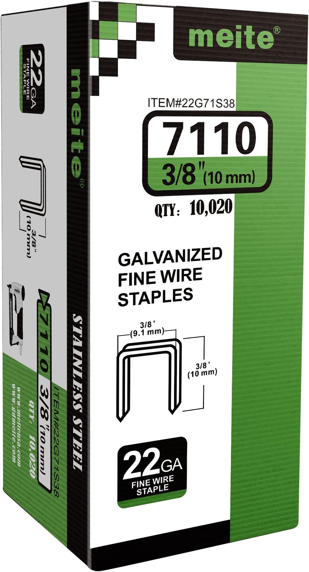 meite Type 71 Upholstery Staples for Staple Gun 10 mm Length Galvanised ...