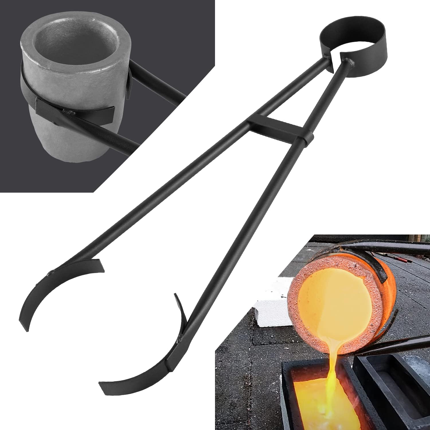 Amazon.com: 26" Foundry Crucible Flask Tongs for Graphite Refinery ...