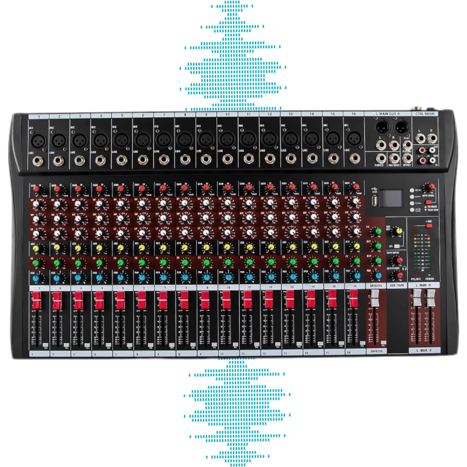Amazon.com: 16 Channel Professional DJ Audio Mixer Sound Board Console ...
