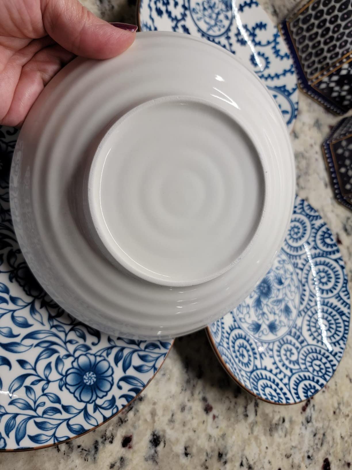 $4/mo - Finance Foraineam Set of 4 Blue and White Porcelain Serving ...