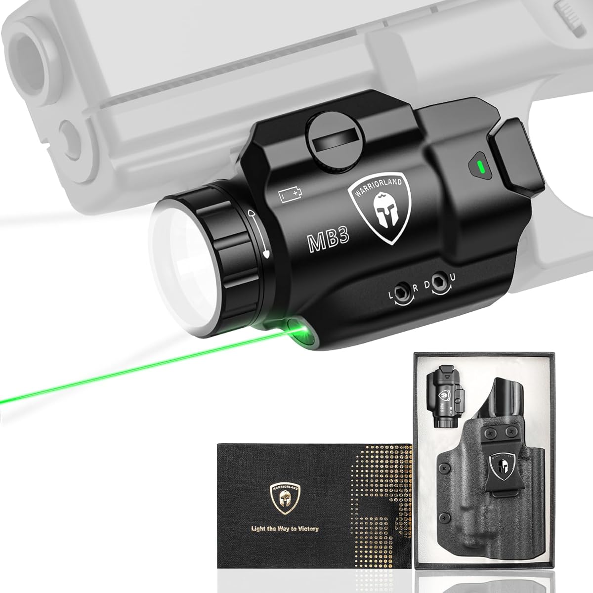 Warriorland Mb3 Pistol Light And Custom Kydex Holster Fit Sig ...
