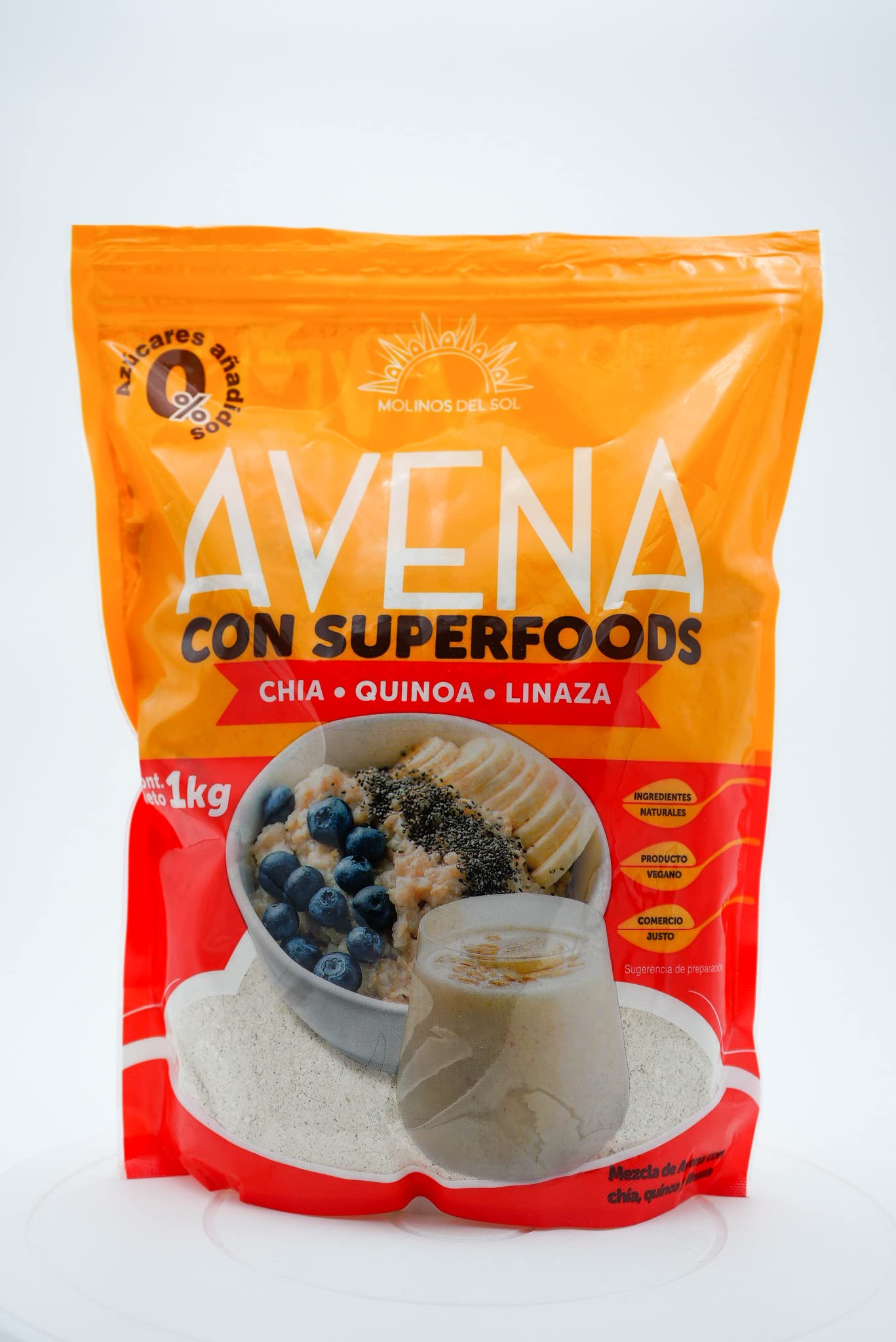 Molinos del Sol - Harina de Avena Molinos del Sol Con Superfoods Chia, Quinoa, Linaza | Proteina ...