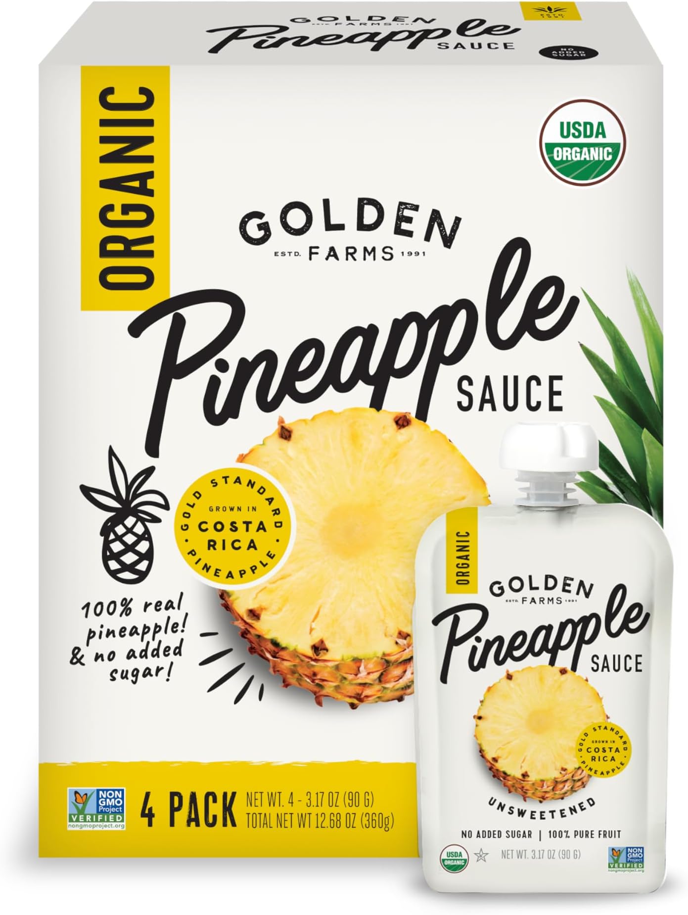Amazon.com: Golden Farms Pineapple Pouches, Single Ingredient Healthy ...