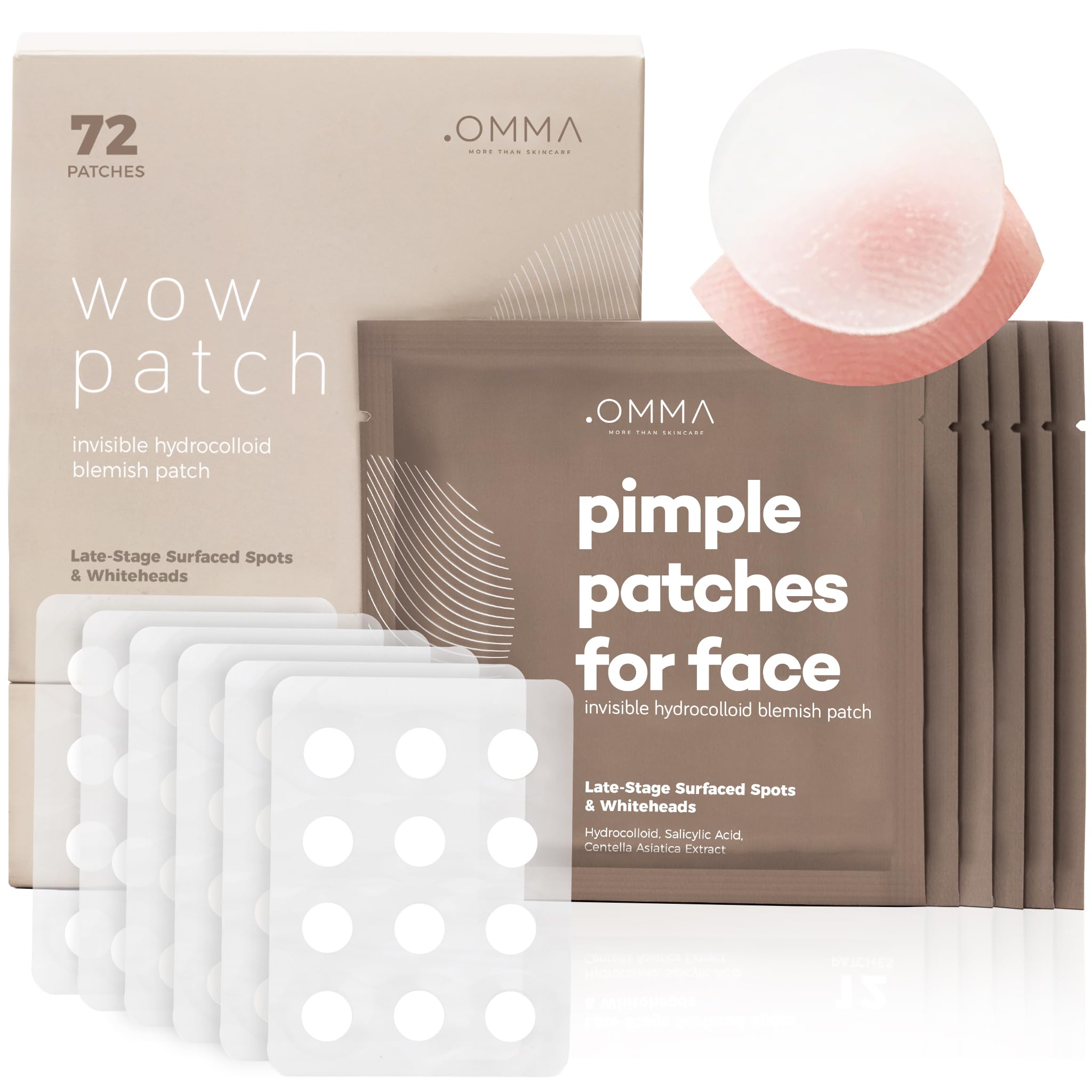 Amazon.com: OMMA Pimple Stickers with Hydrocolloid, Acne Spot Treatment ...