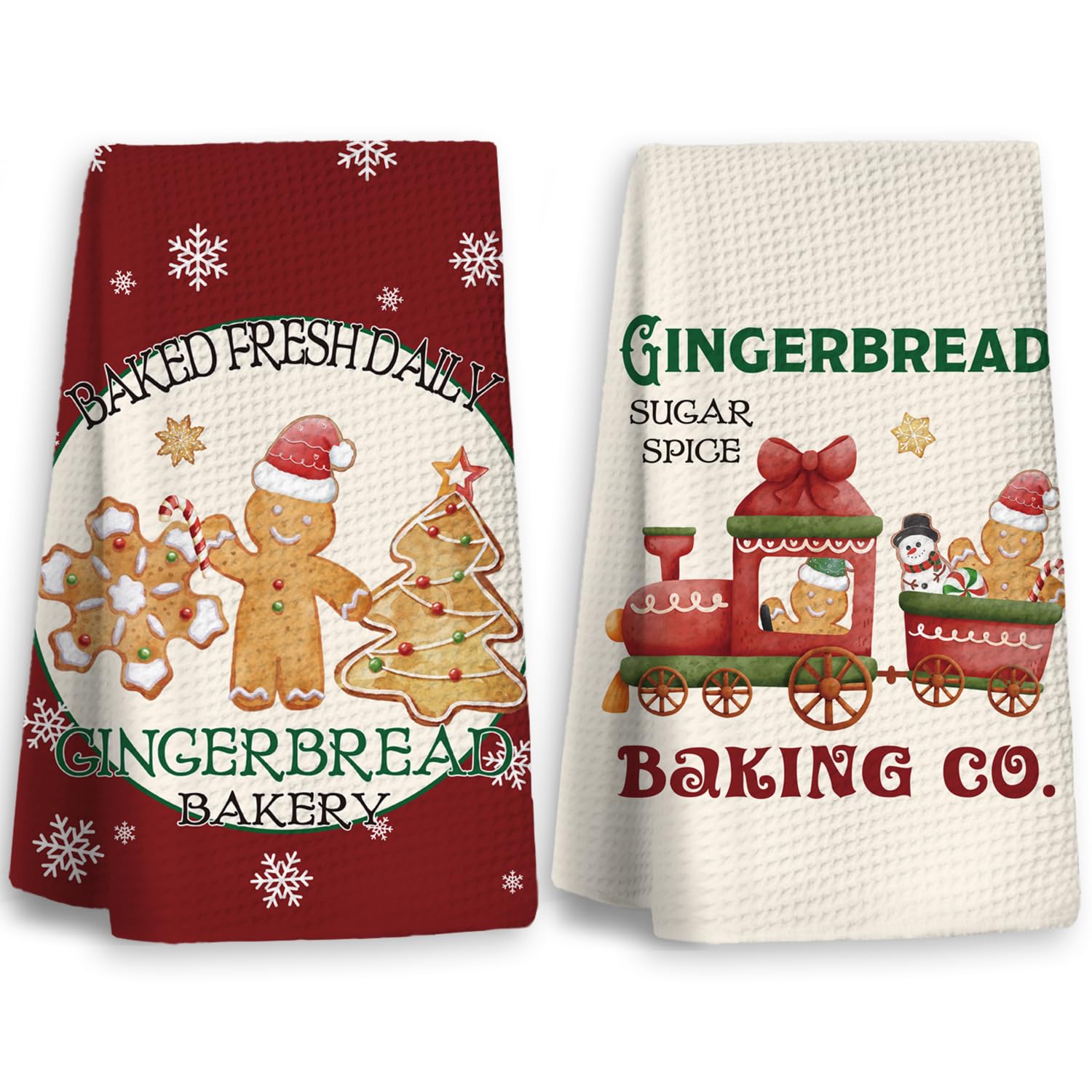 Amazon.com: XYDEG Christmas Gingerbread Kitchen Towels Set of 2 ...