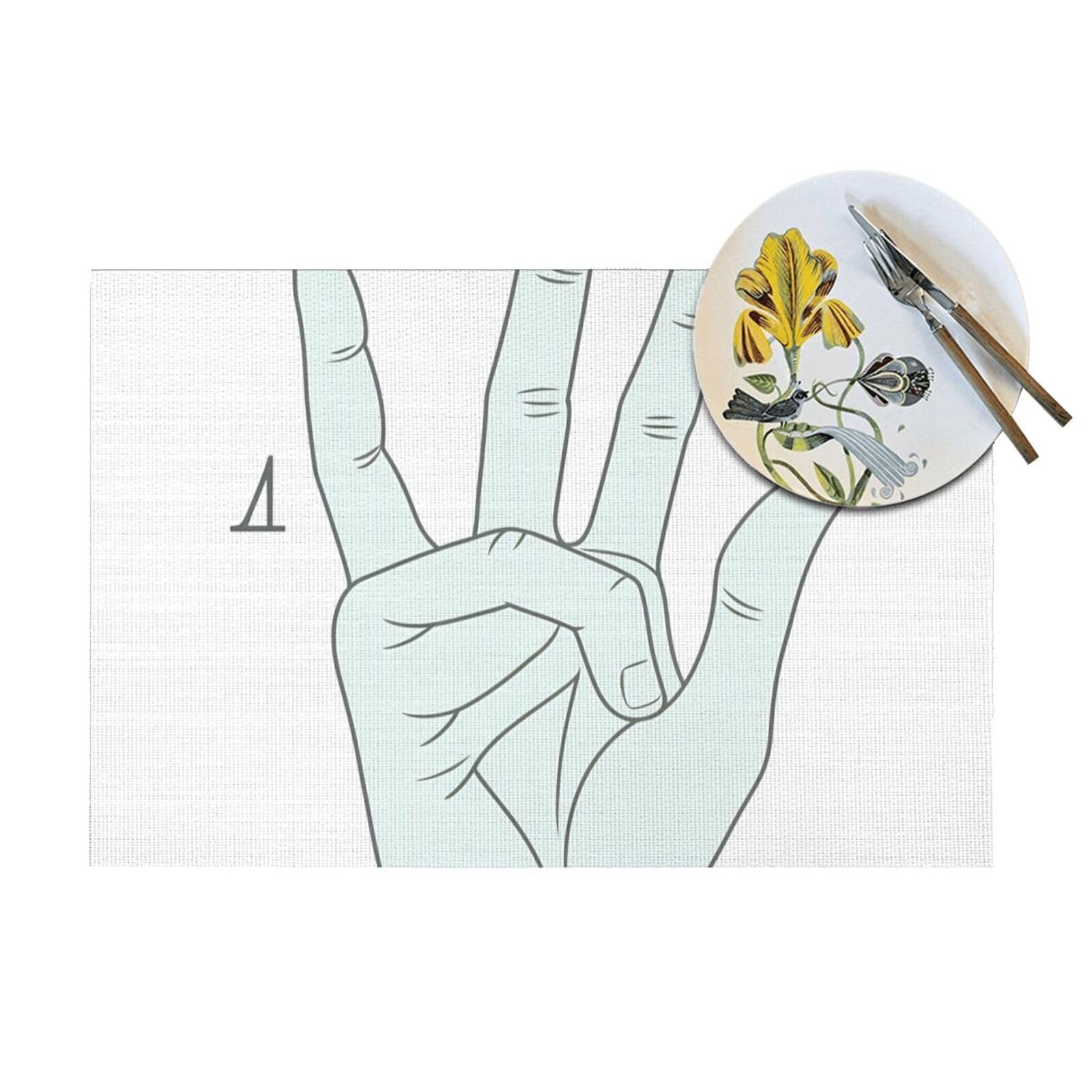 Sign Language Placemats Cool Retro Motivational Carpe Diem Quote Vinyl