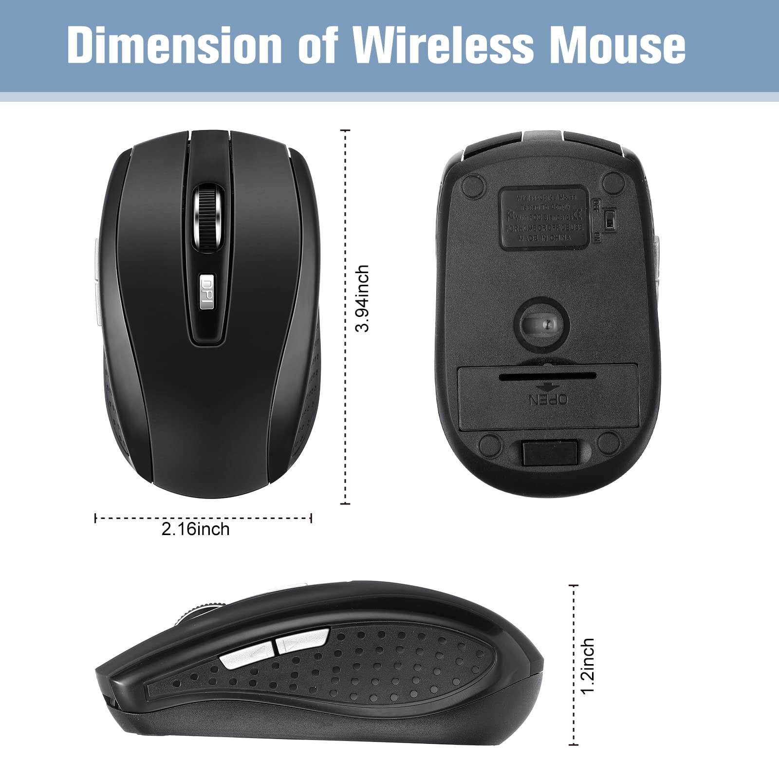Snapklik.com : 12 Pack Wireless Mouse For Laptop 1200dpi Wireless ...